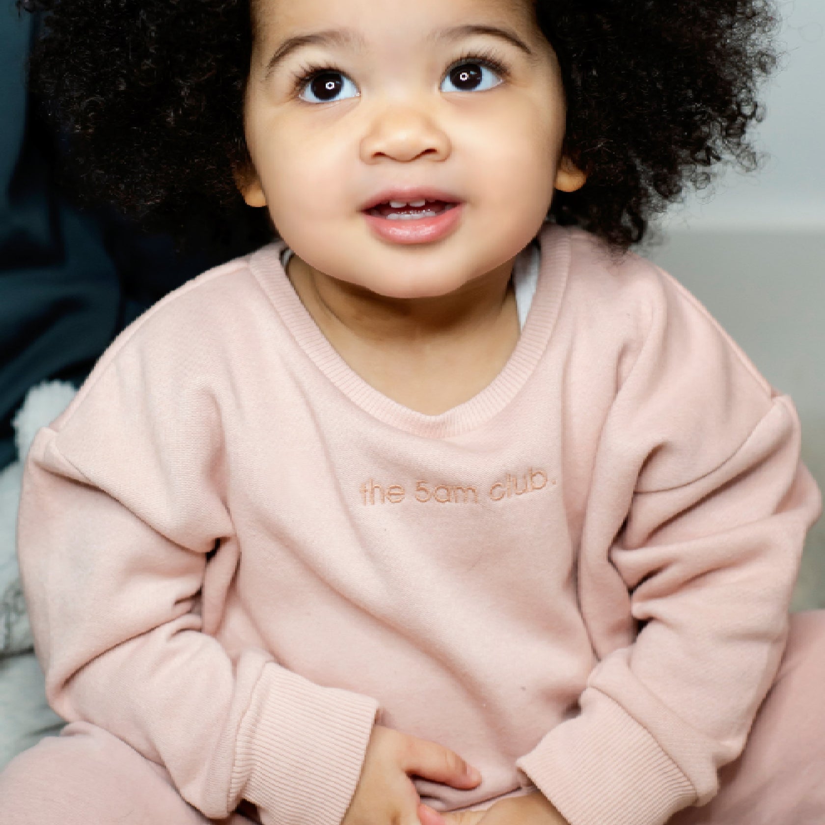 5am club sweatshirt | kids | blush – the 5am mama