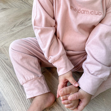 5am club sweatshirt | kids | blush – the 5am mama