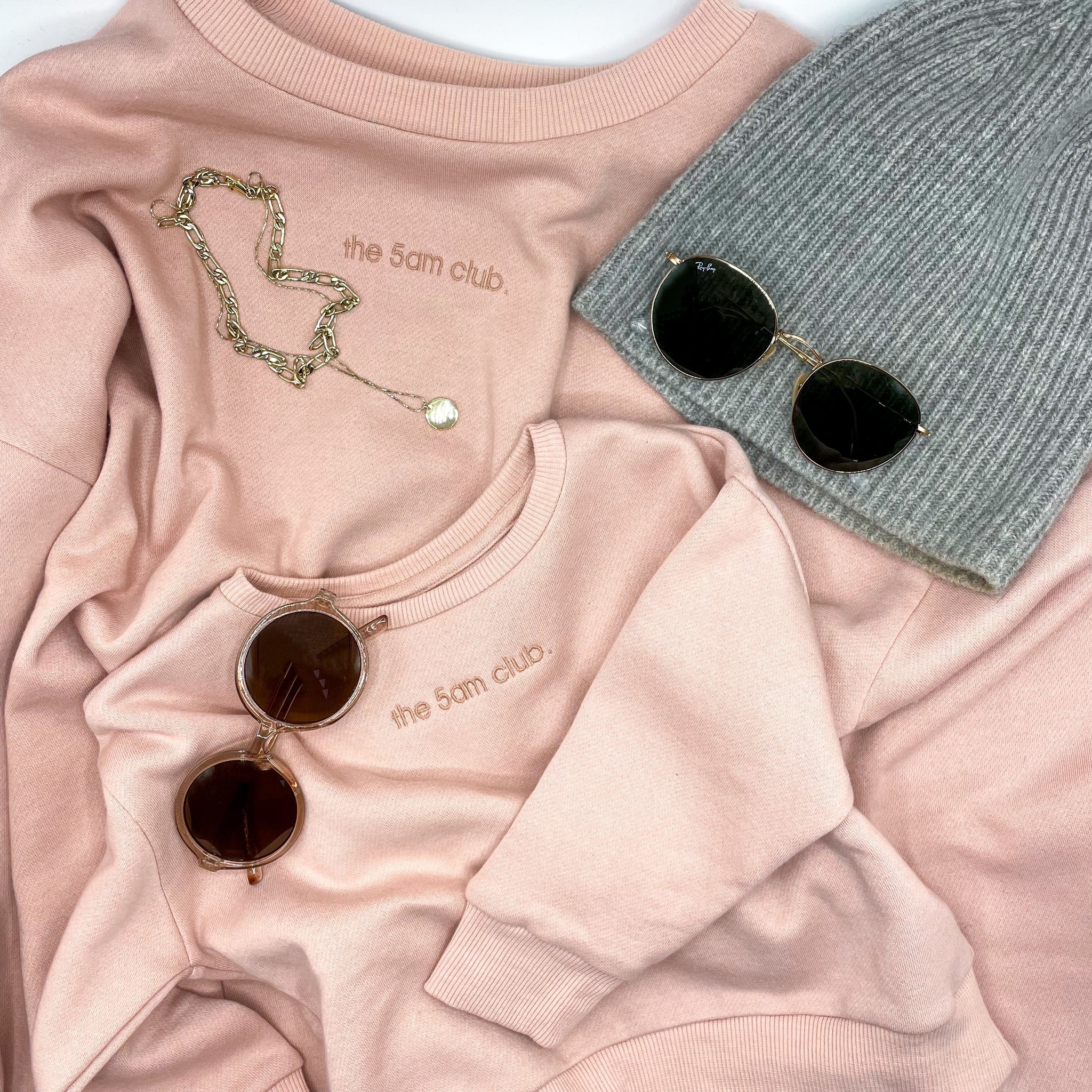 5am club sweatshirt | kids | blush – the 5am mama